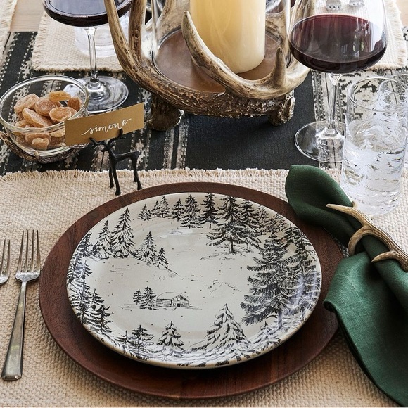 Pottery Barn | Dining | Nib Pottery Barn Rustic Forest Stoneware Dinner ...